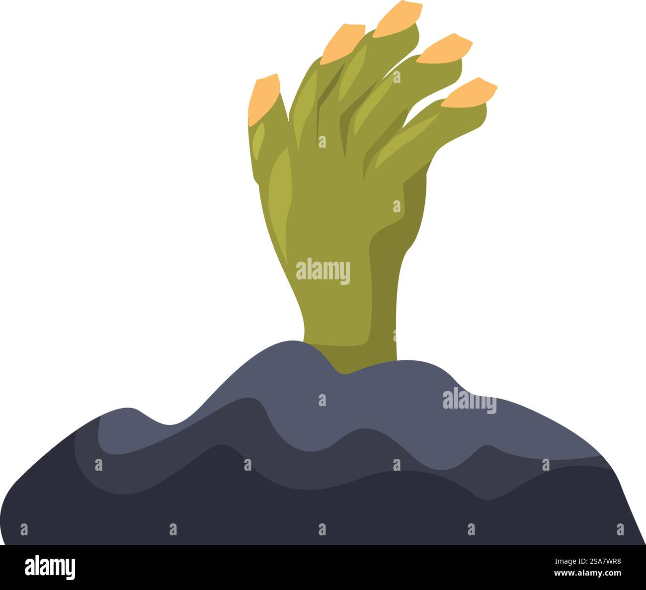 Green zombie hand reaching out of the ground Stock Vector Image & Art ...