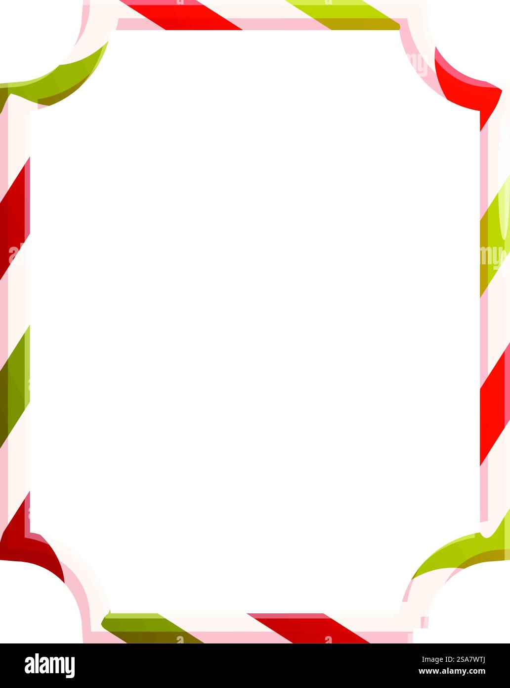 Festive christmas candy cane border forming a square frame, perfect for ...