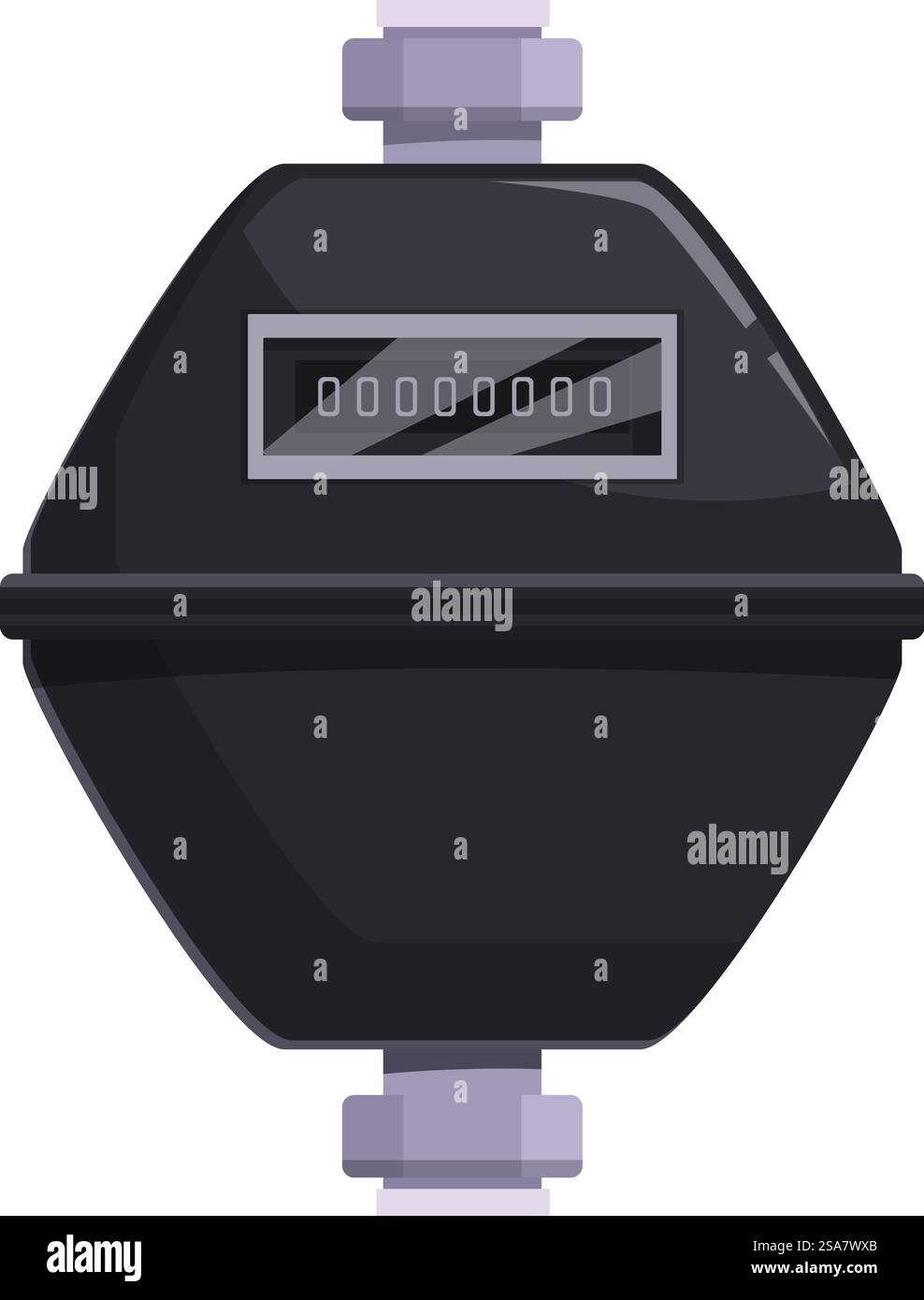 Black gas meter measuring device showing energy consumption in cubic ...
