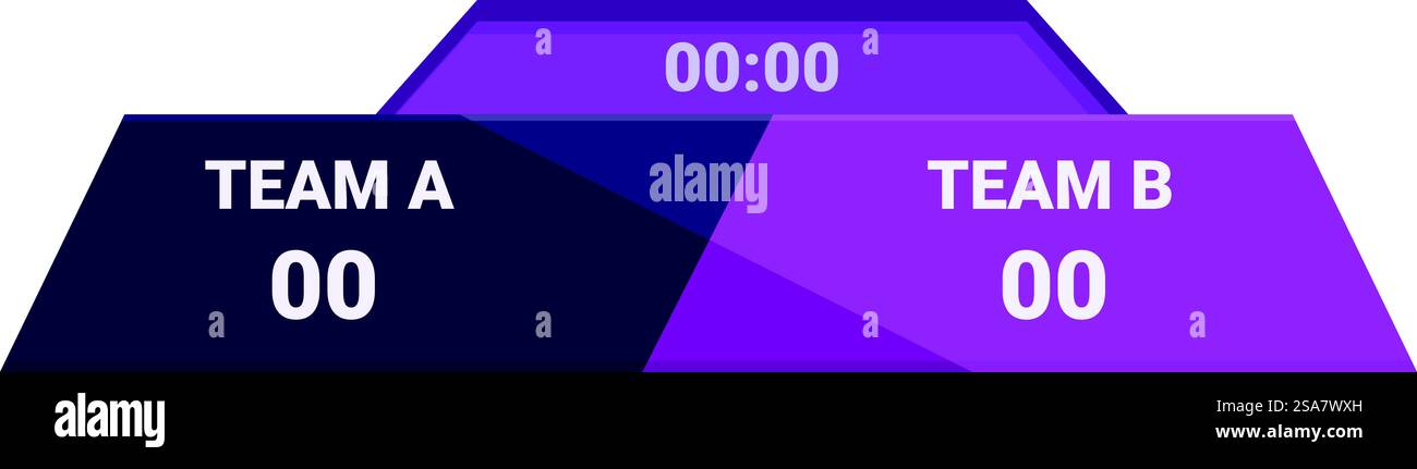 Scoreboard showing a tie game between two teams with zero points each ...