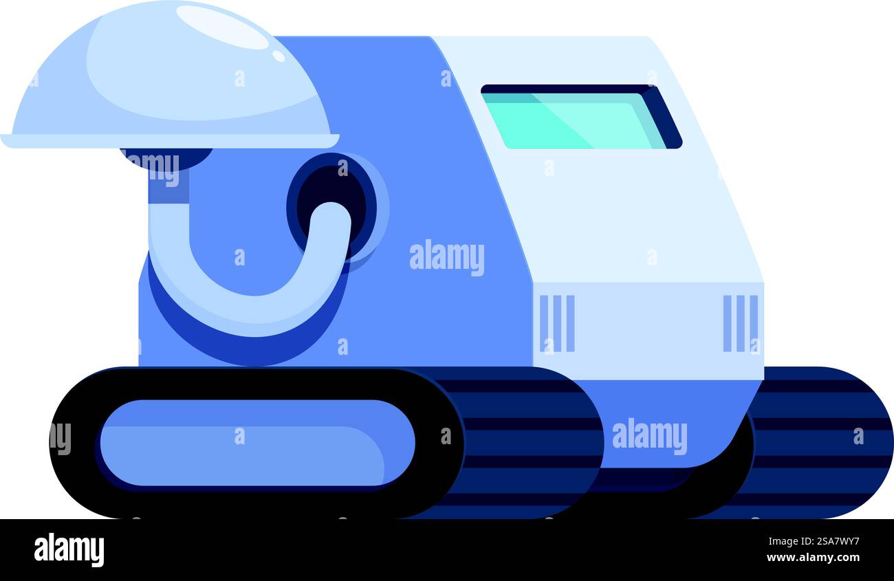 Autonomous space rover exploring a new planet, collecting data with its ...