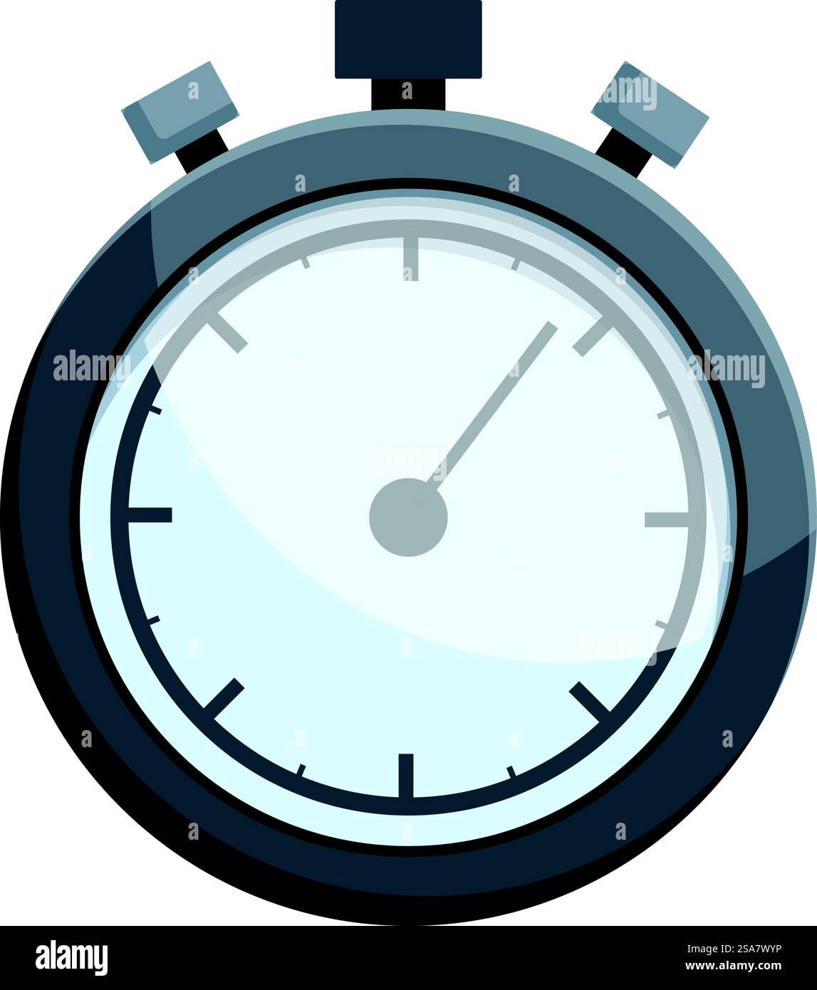 Classic stopwatch is measuring the time passing by on a white ...