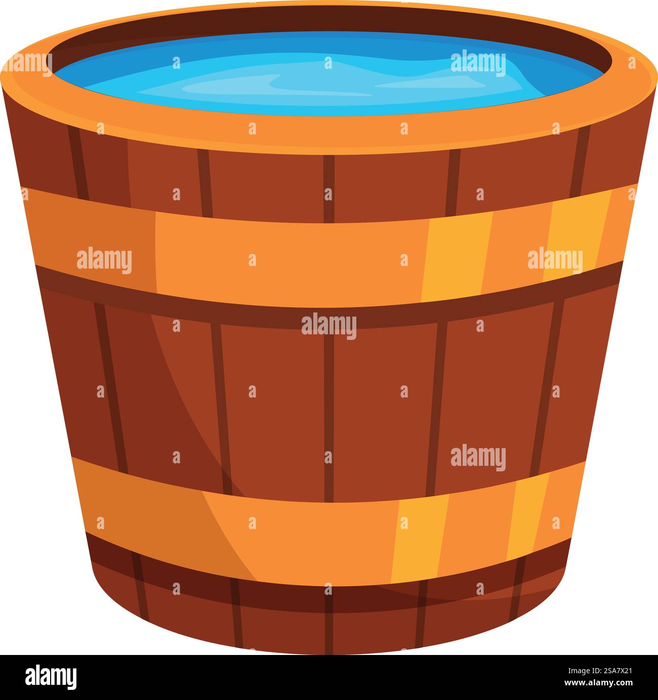 Blue bucket filled brown water hi-res stock photography and images - Alamy
