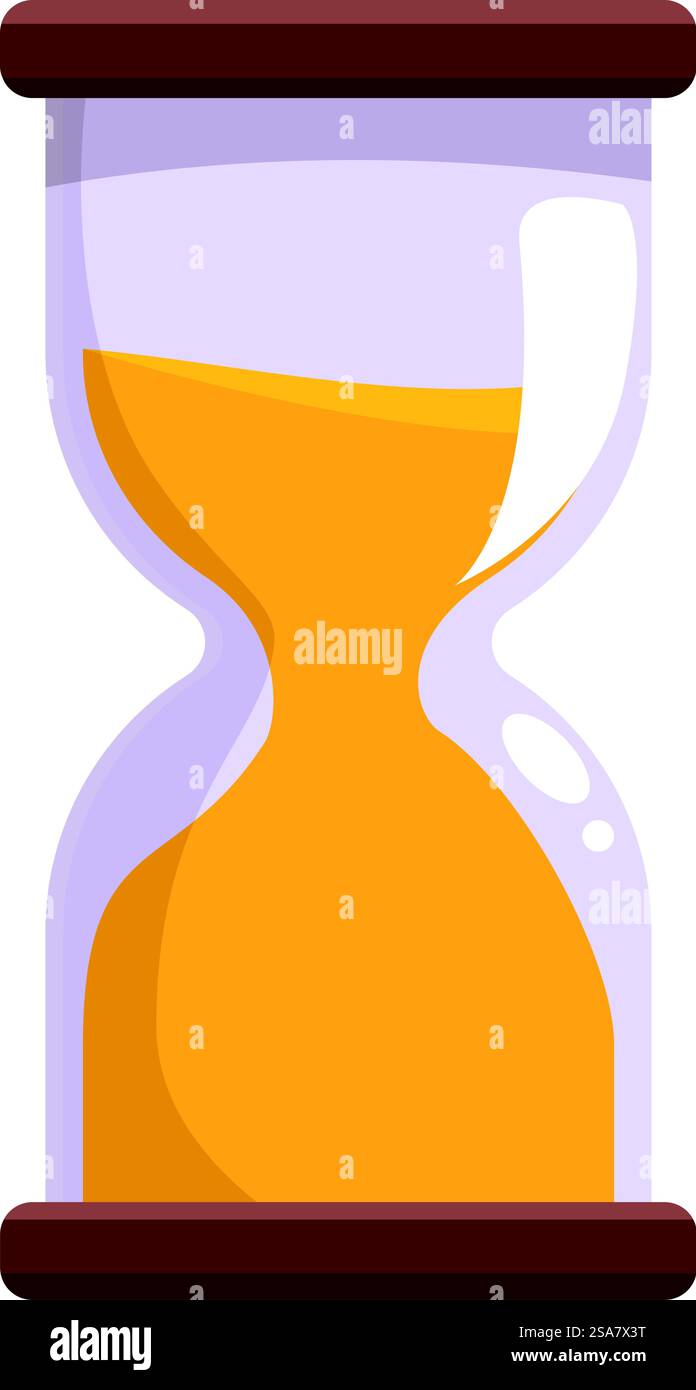 Classic hourglass with sand slowly falling through the glass bulbs ...