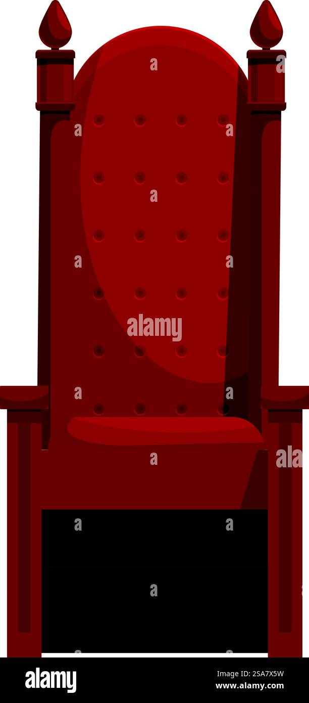 Ancient wooden throne with soft red upholstery standing on white ...
