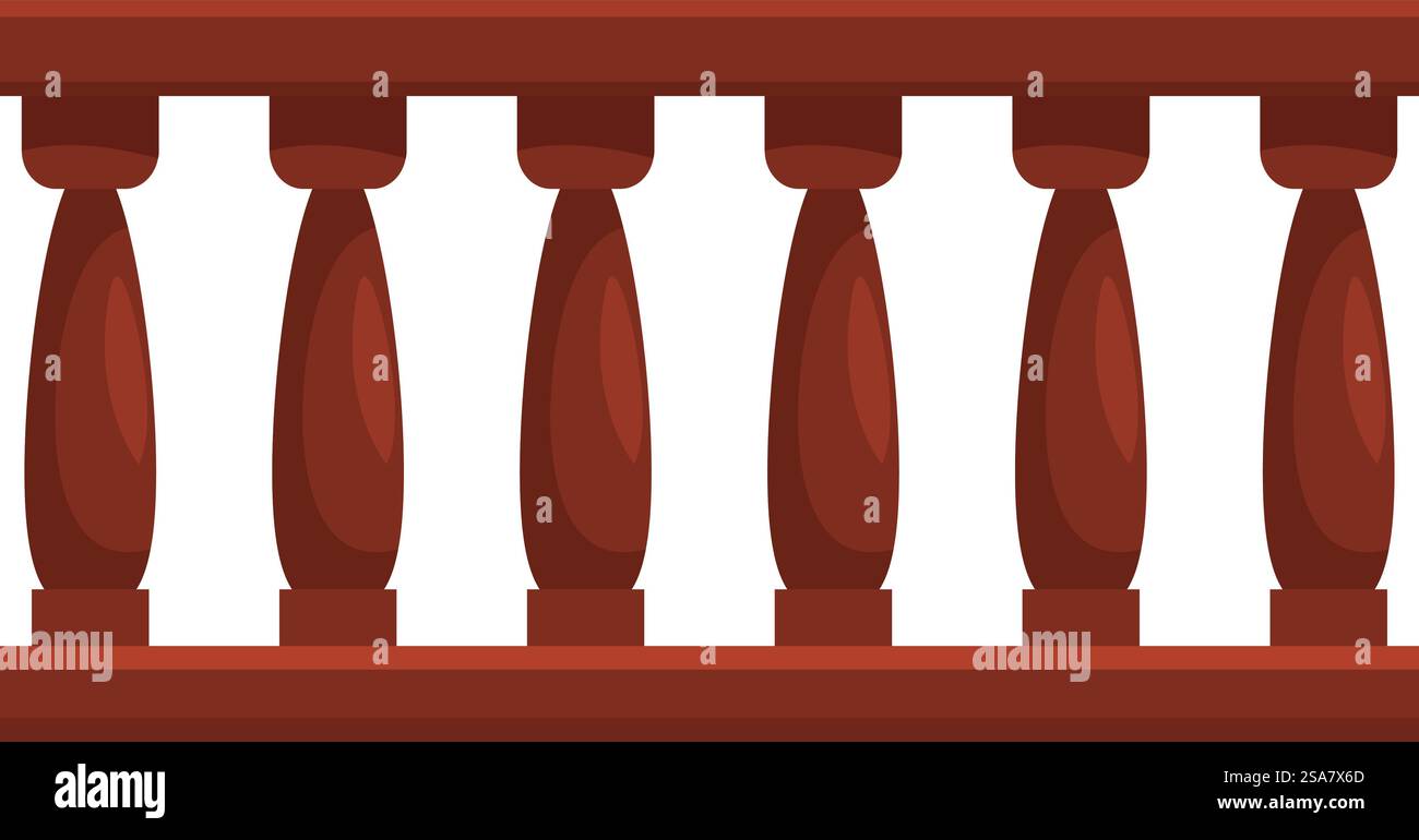 Wooden balustrade separating space, classic architectural element for ...