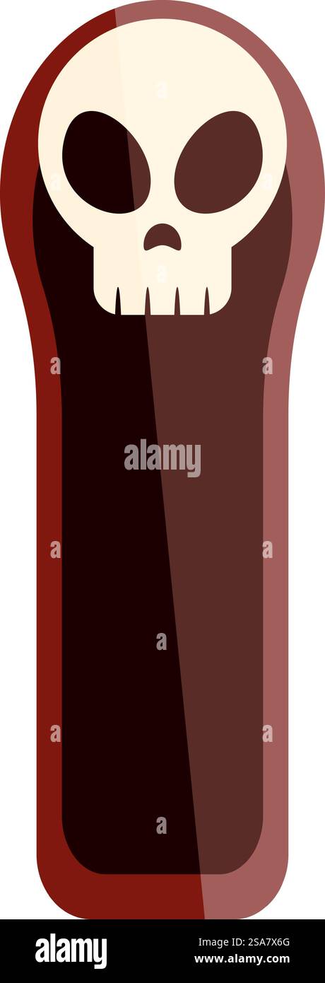 Cartoon illustration of a skull hiding inside a brown shape, perfect ...