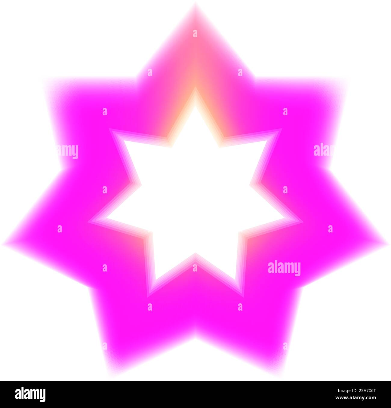Eight pointed star is shining with a pink gradient, evoking feelings of ...