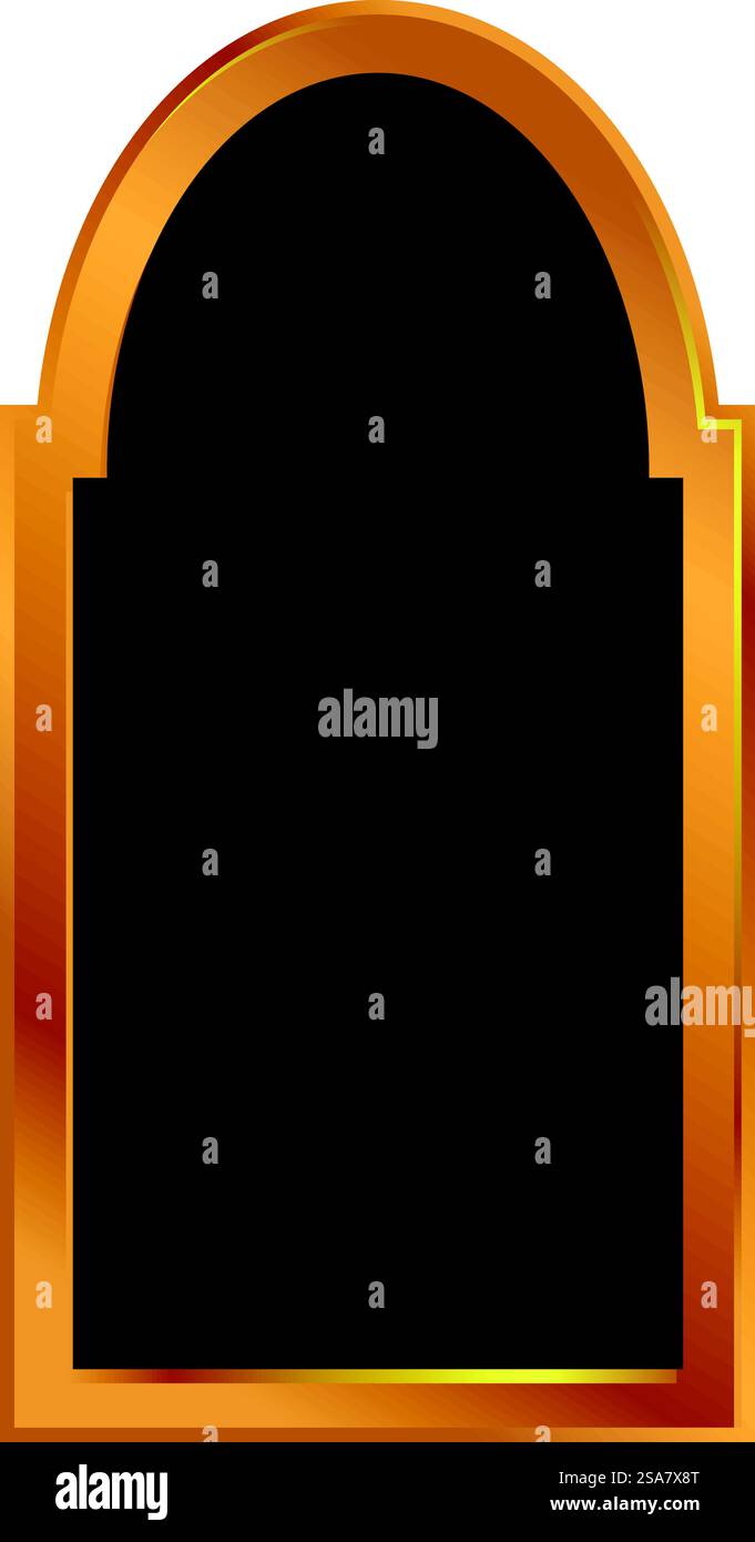 Golden arch window frame is providing empty space for your message ...