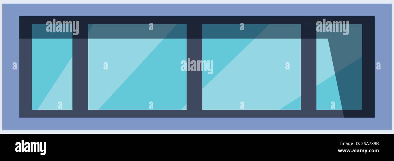 Long horizontal window is embedded in the facade of a modern building ...