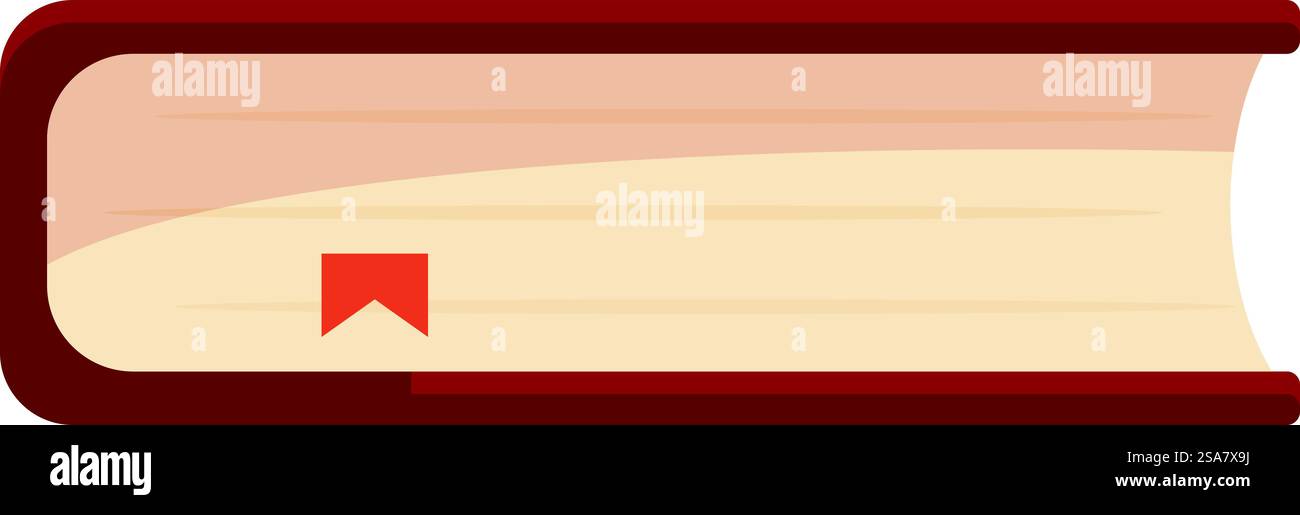 Closed book with bookmark resting on white background. Closed book with ...