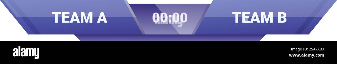 Modern lower third graphic is displaying the score of a sports game ...