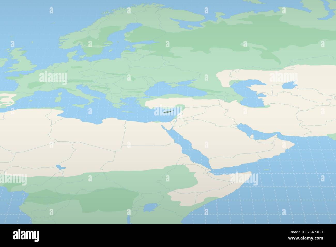 Cyprus highlighted on a detailed map, geographic location of Cyprus ...