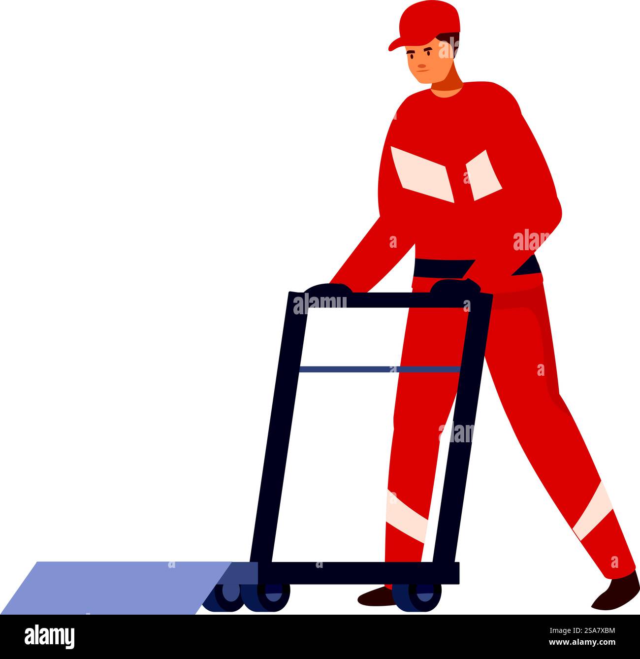 Delivery worker wearing red uniform Cut Out Stock Images & Pictures - Alamy