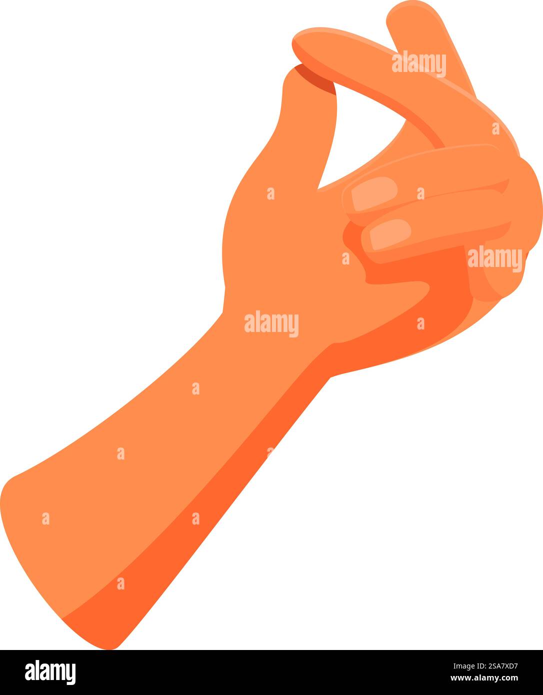 Cartoon hand is pinching its fingers together to indicate a small ...