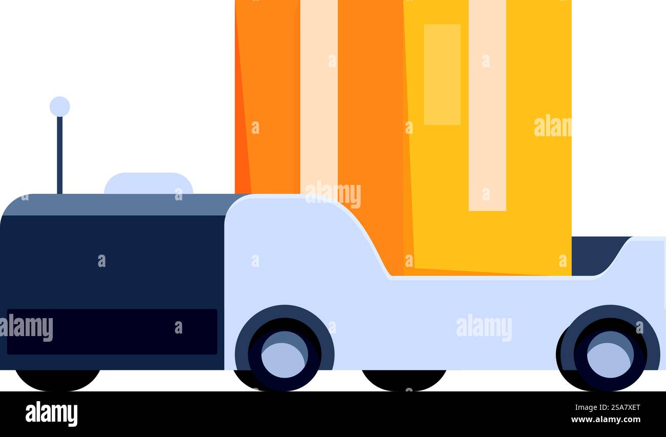 Autonomous vehicle carrying a large box, revolutionizing warehouse ...