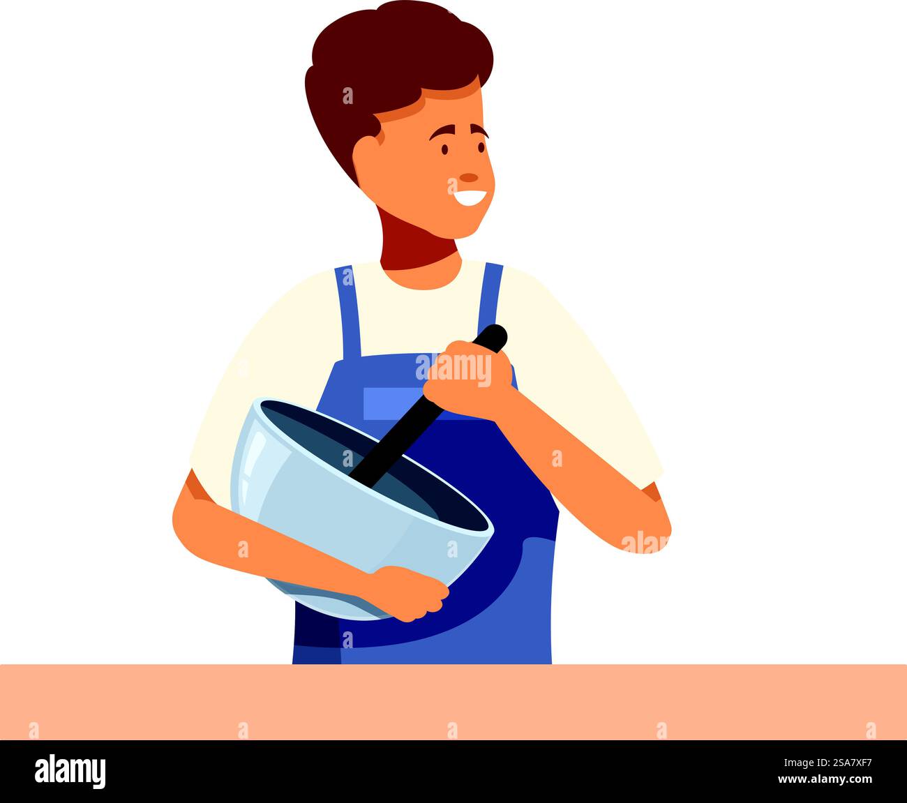 Man whisking eggs in Stock Vector Images - Alamy