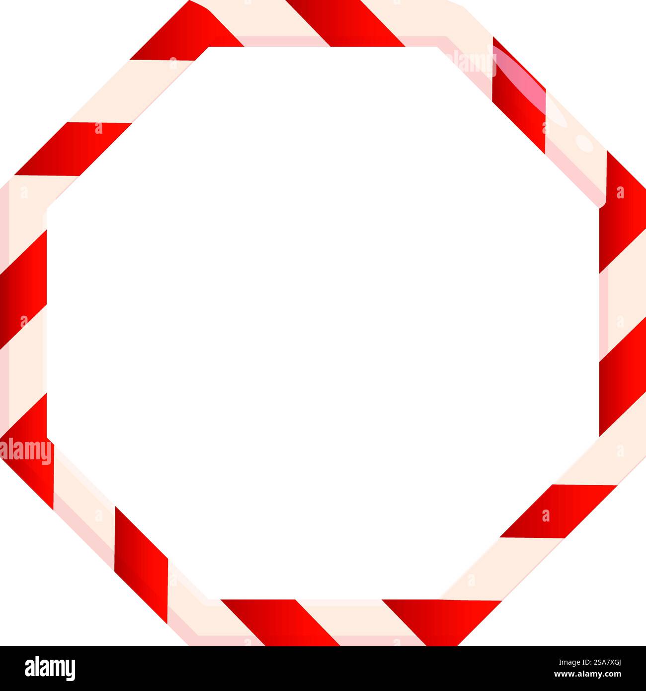 Festive red and white striped octagonal border adds a touch of holiday ...