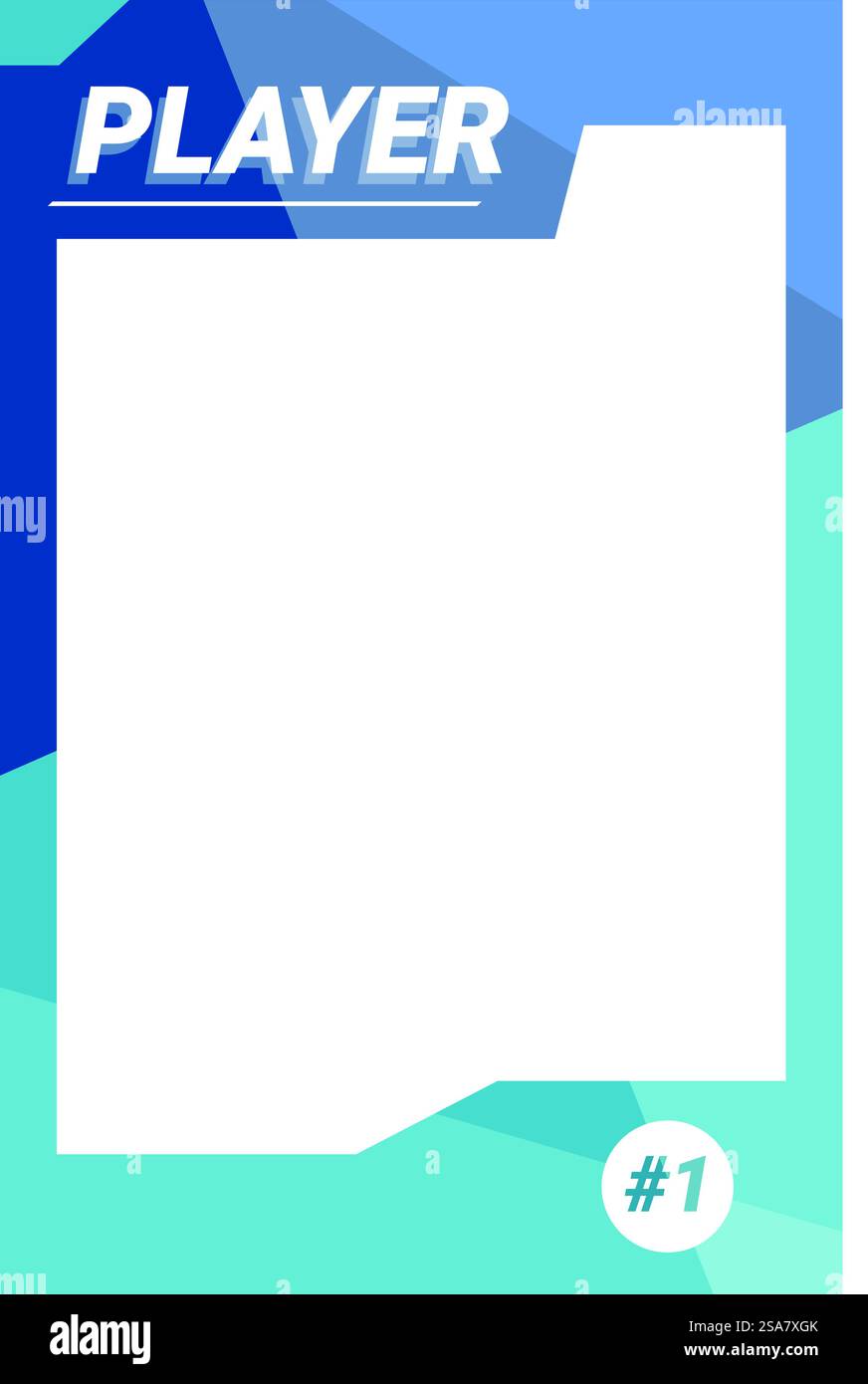 Blue geometric frame with sharp corners for player profiles, featuring ...