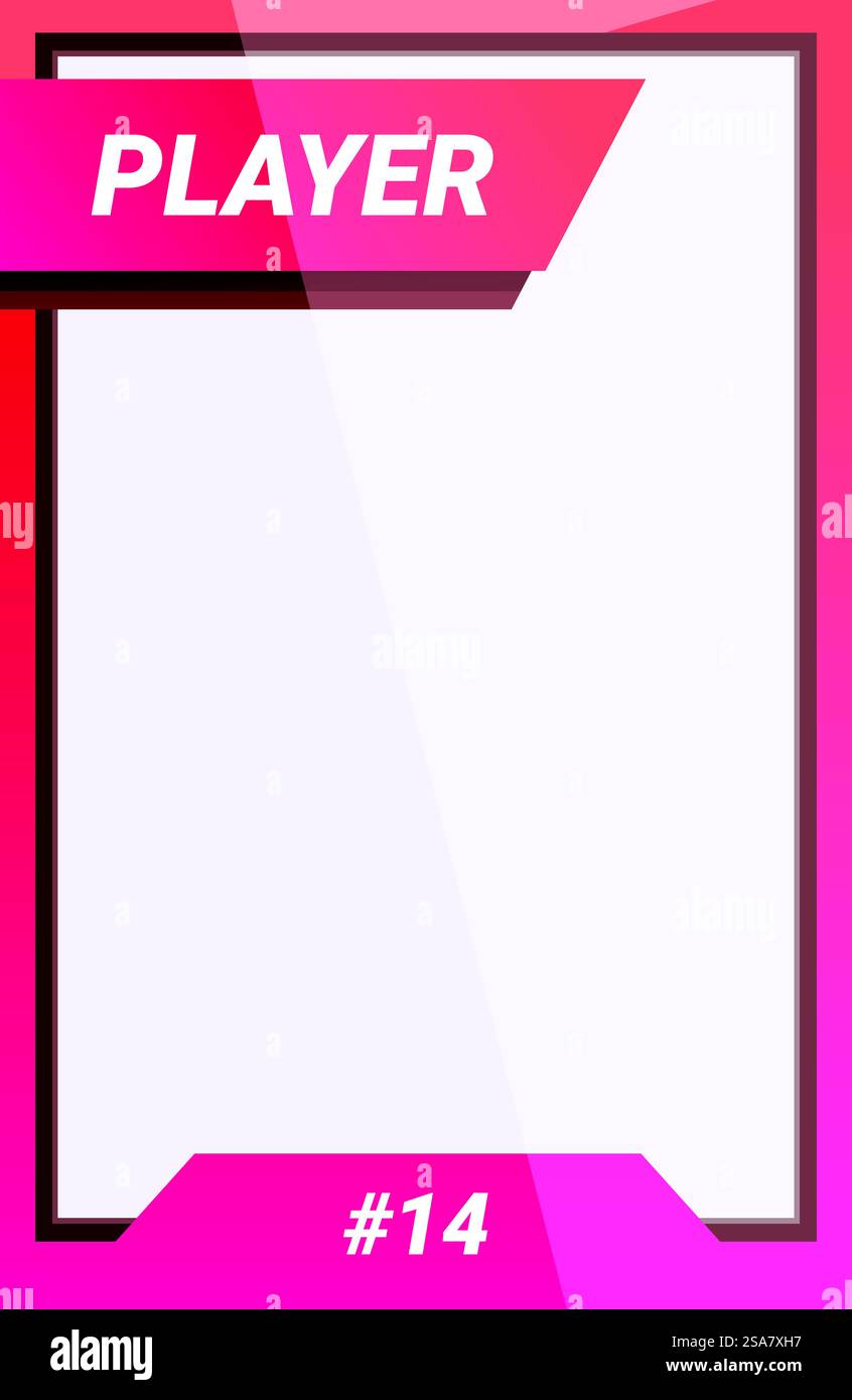 Red and pink twitch overlay is displaying a player’s name and number ...