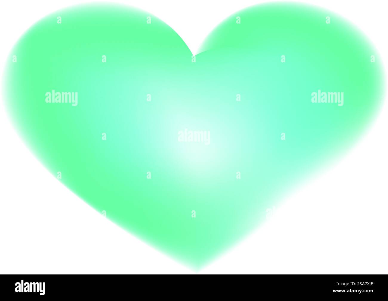Gradient teal heart shape glowing on a white background. Teal heart ...