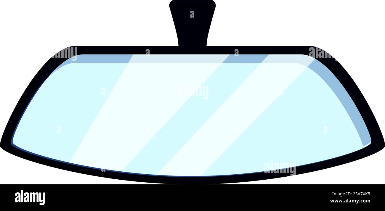 Car rear view mirror reflecting road isolated on white background ...