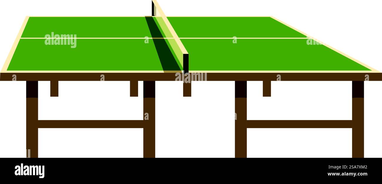 Green ping pong table with net standing on white background, concept of ...