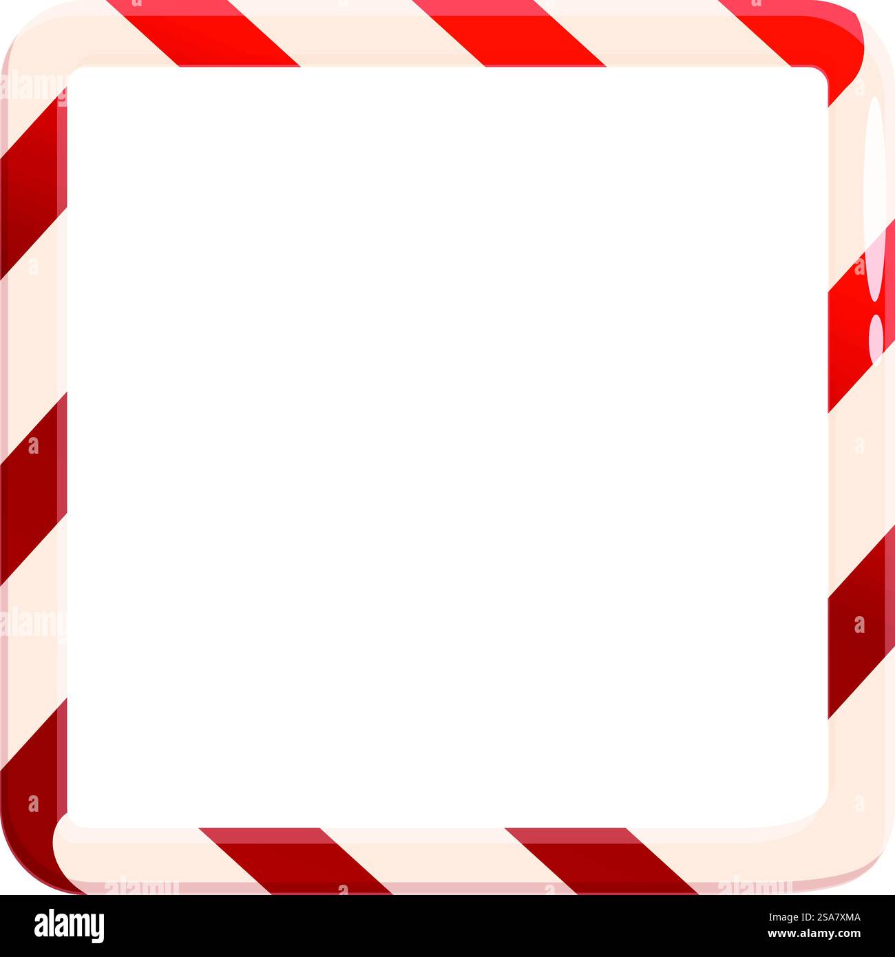 Rectangular frame with a candy cane pattern bordering a blank space ...