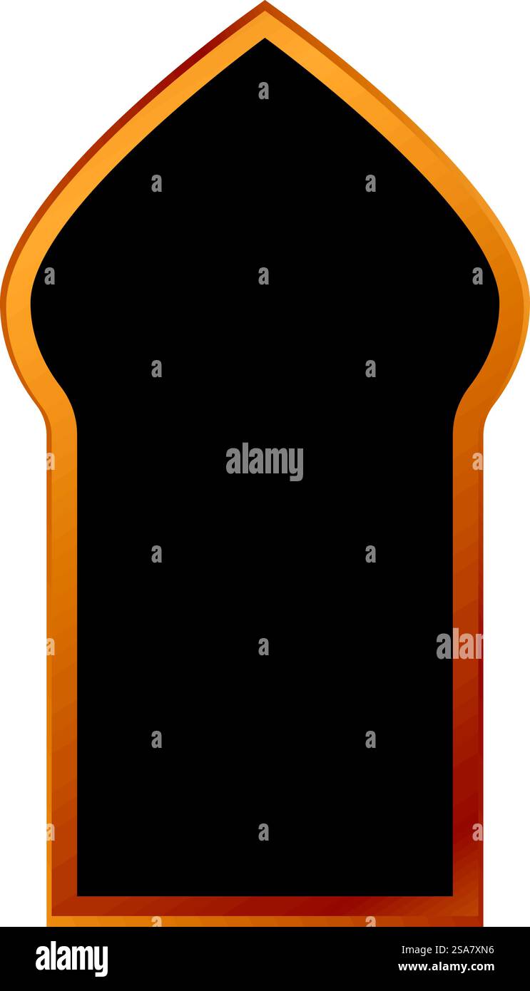 Elegant golden arch window frame, reflecting islamic architectural ...