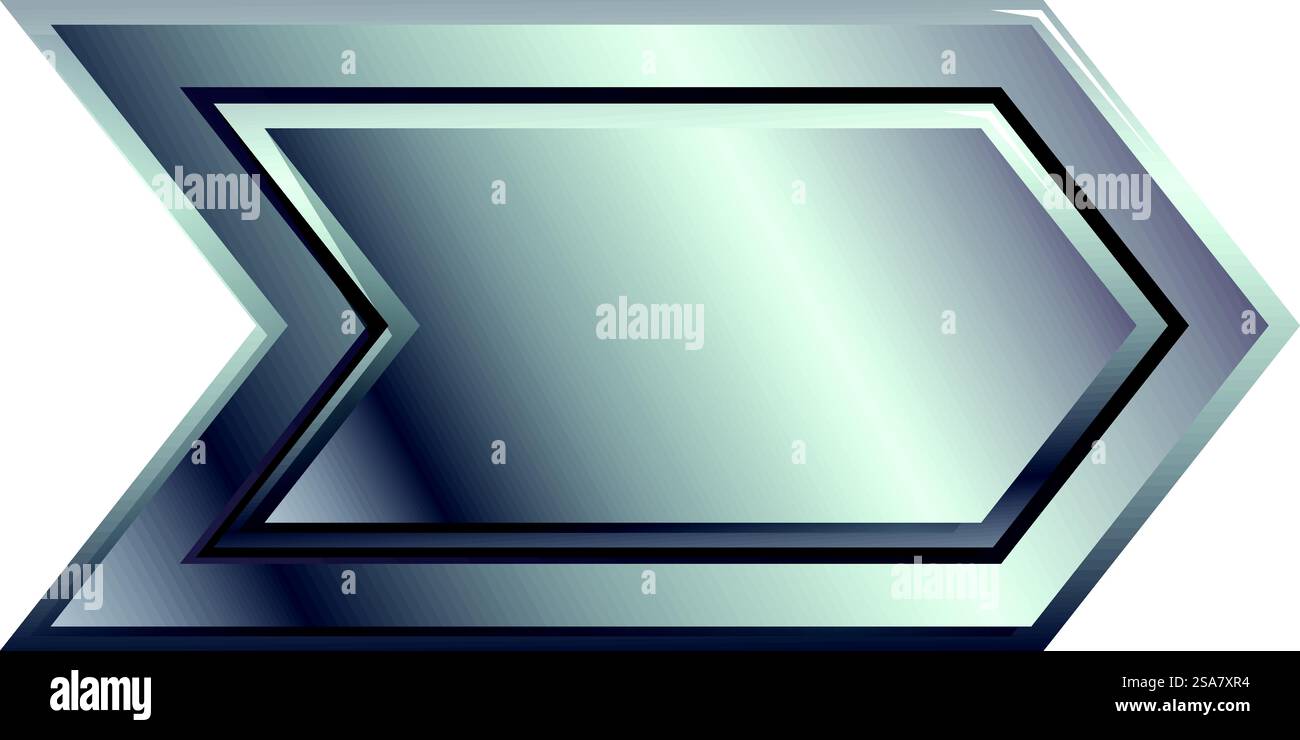 Silver arrow pointing to the right with beveled edges. Silver arrow ...
