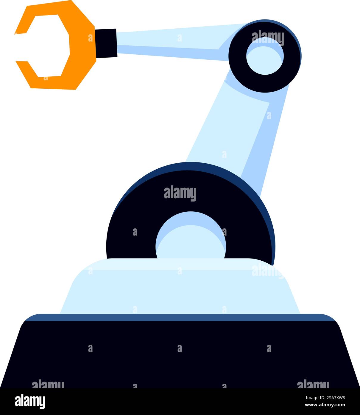 Modern industrial robot manipulator arm with open claw gripper, isolated on white background ...