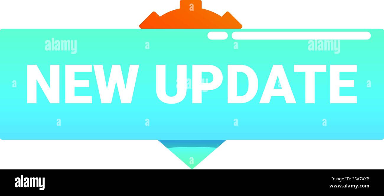 Blue button with orange gear showing a new update is available. New ...