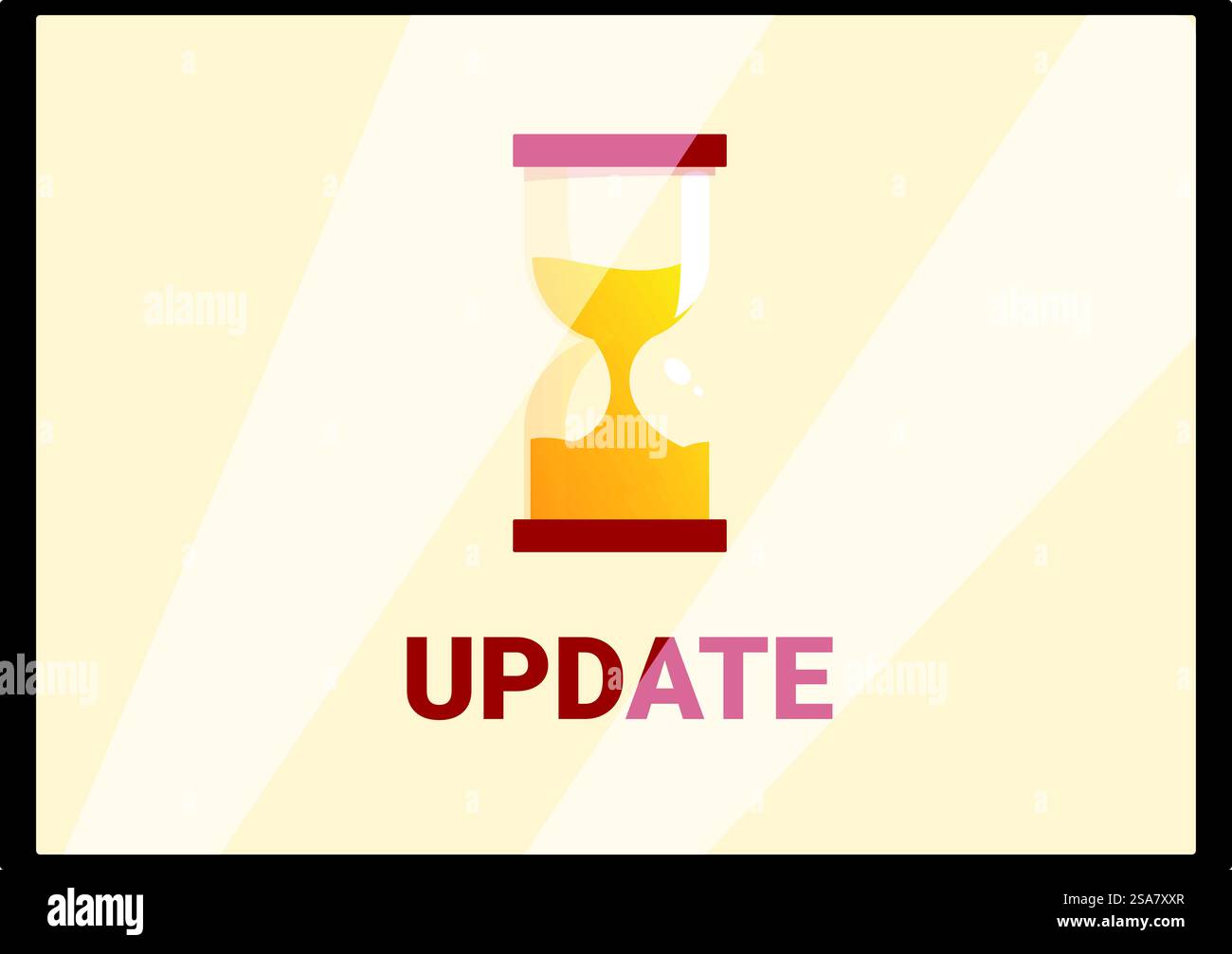 Hourglass is shown on a screen, indicating that an update is in ...