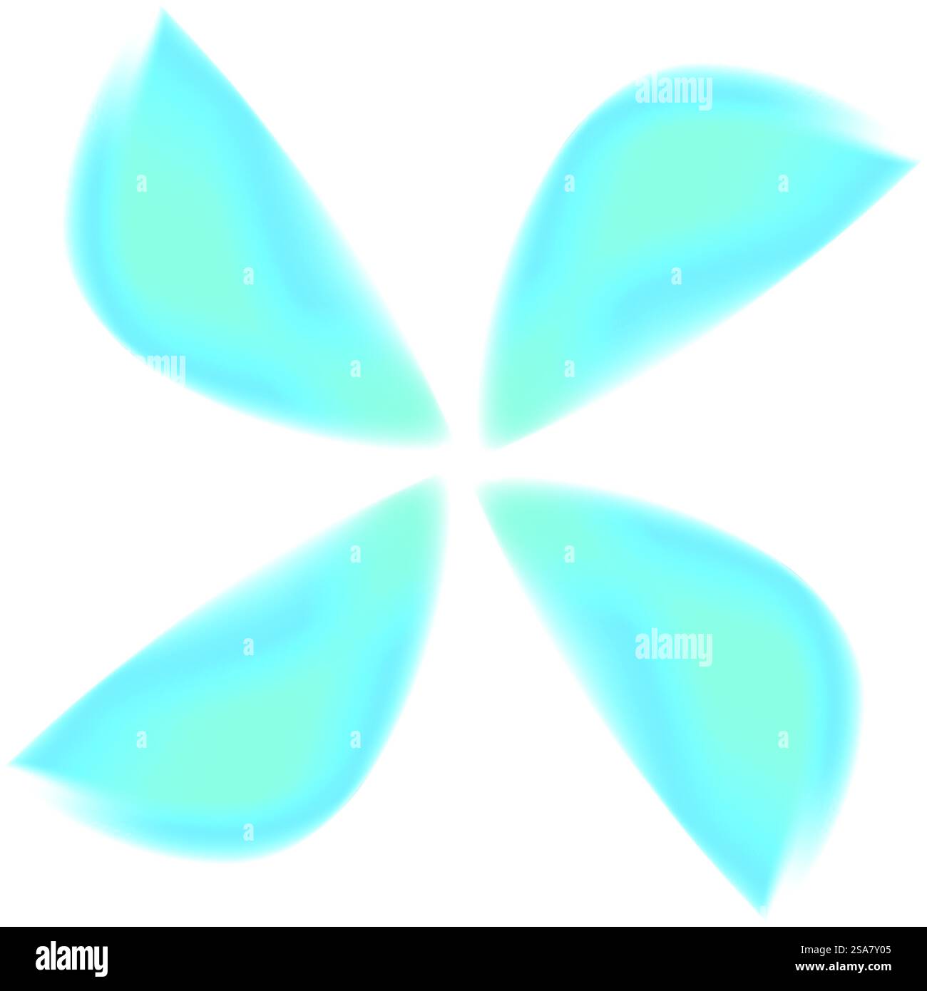 Abstract blue shape forming a flower with four petals hi-res stock ...