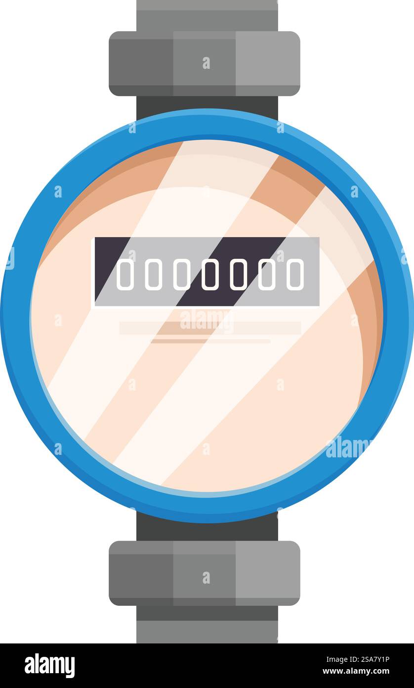 Water meter showing cubic meters measuring water consumption. Water meter measuring water ...
