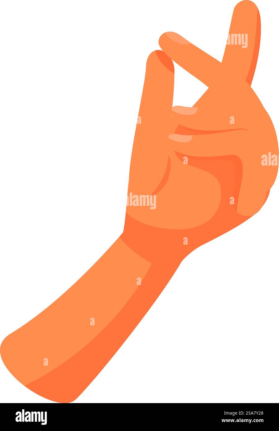 Cartoon hand is making a gesture with the fingers pinching together ...