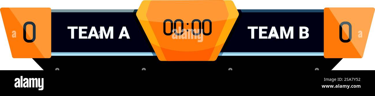 Digital scoreboard is showing a score of zero to zero at the start of a ...
