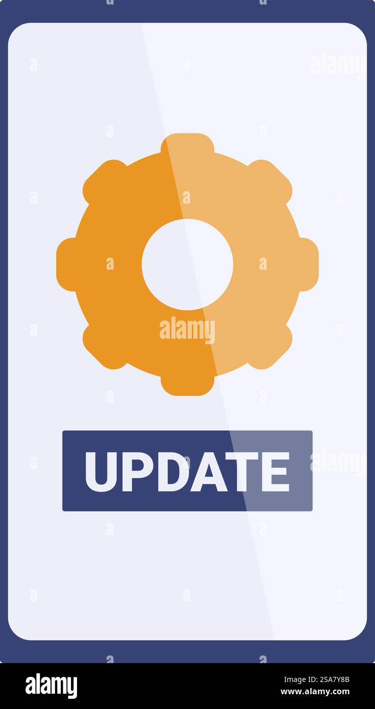 Smartphone showing update system software notification. Smartphone is ...