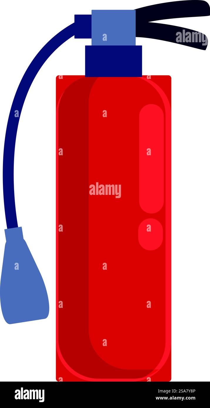 Red fire extinguisher is standing upright, ready to be used in case of ...