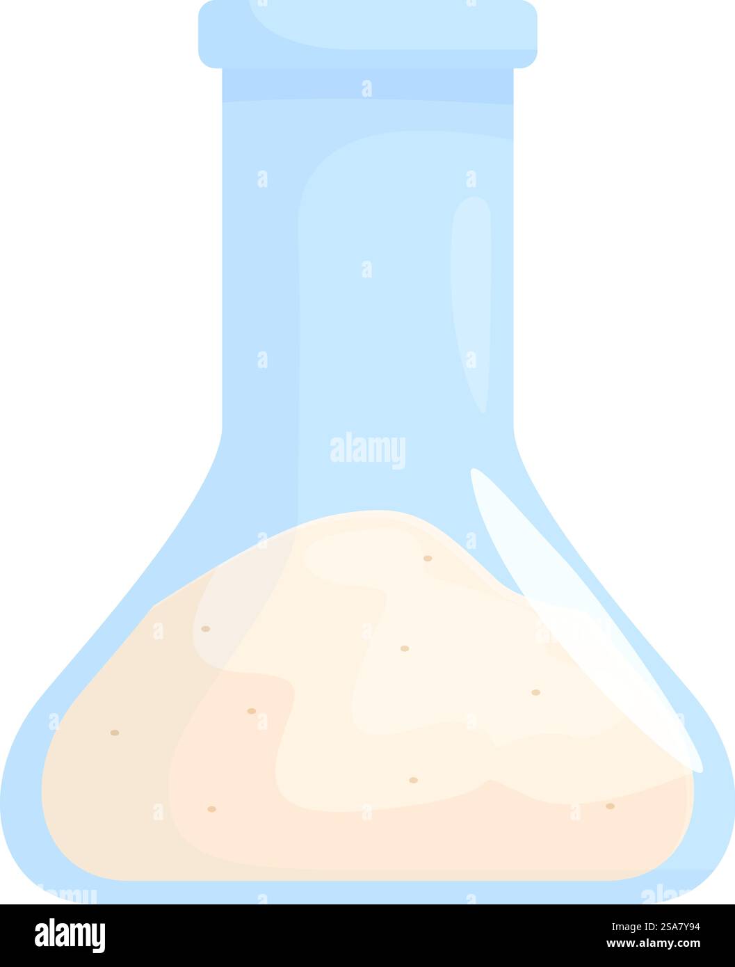 Conical flask is containing chemical powder, depicting a concept ...