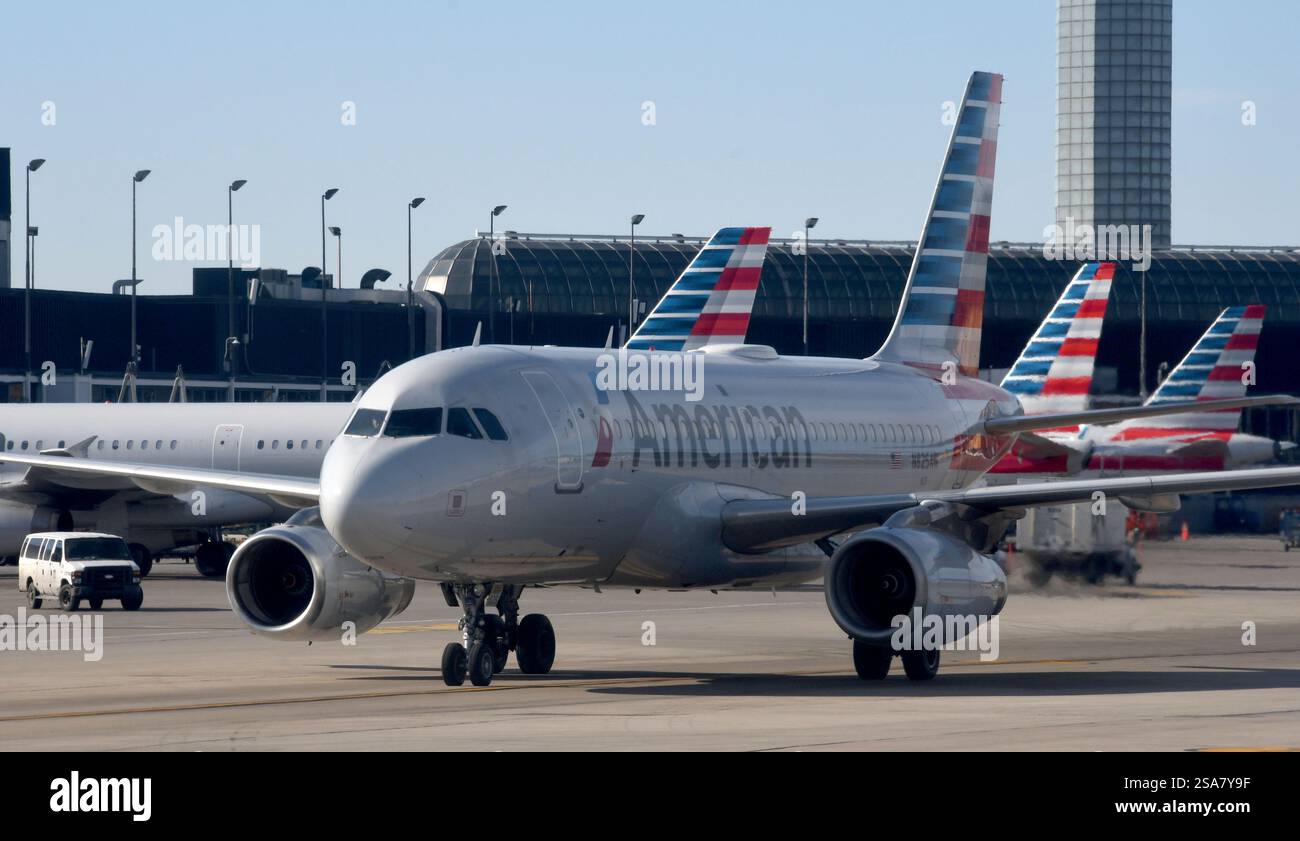 Chicago, Illinois, USA. 28th Jan, 2025. An American Airlines plane is ...