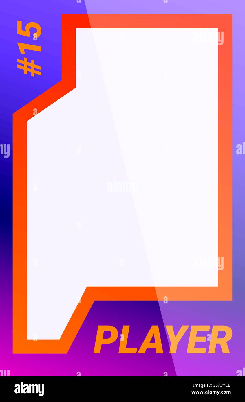 Colorful template featuring an empty space for a player card design ...