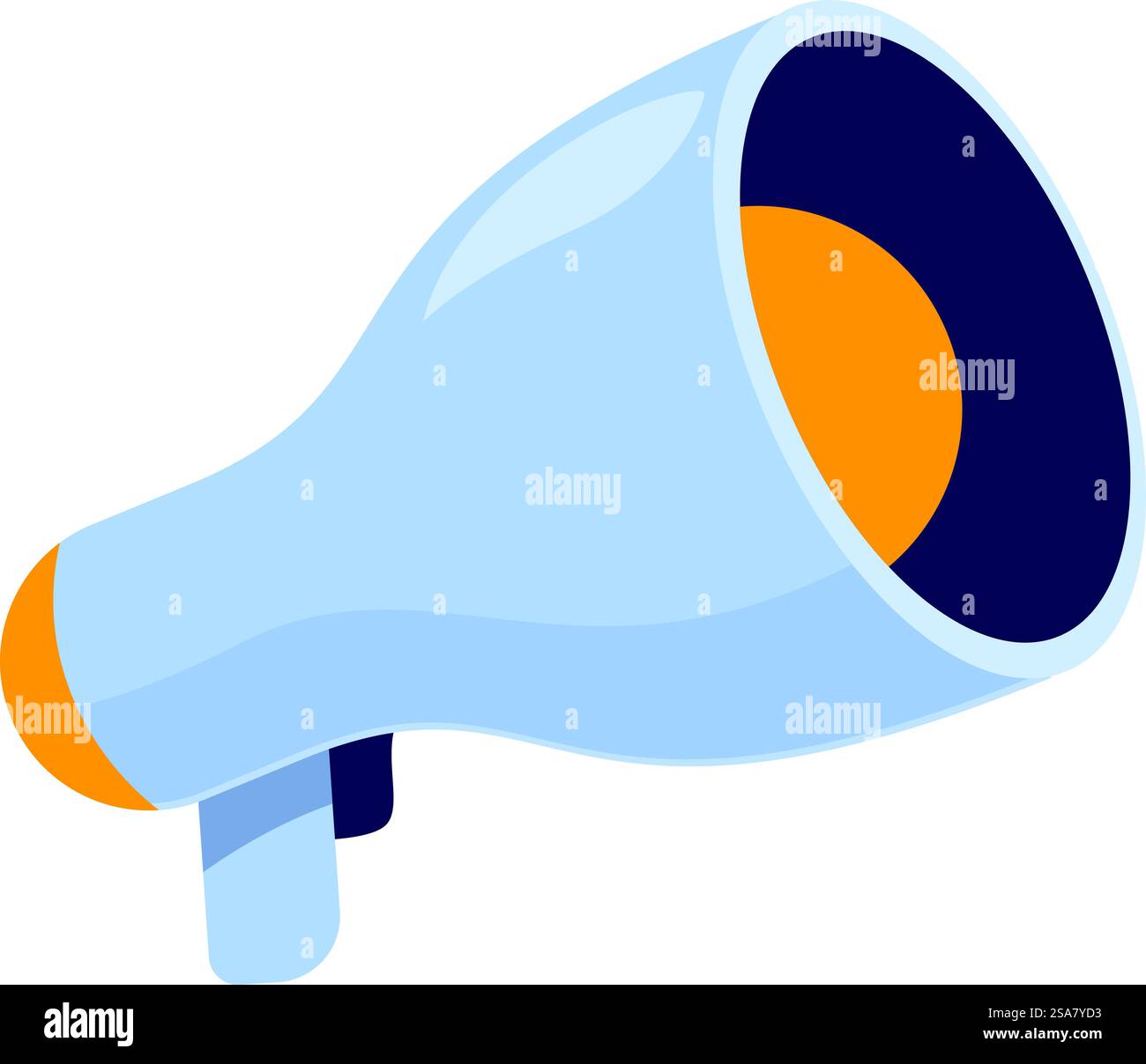 Blue megaphone announcing big news with loudspeaker. Blue megaphone is ...