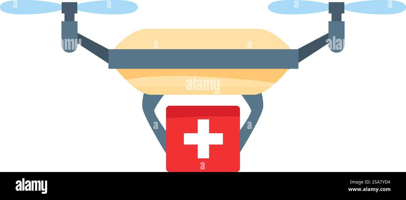 Medical drone transporting a first aid kit, representing the future of ...