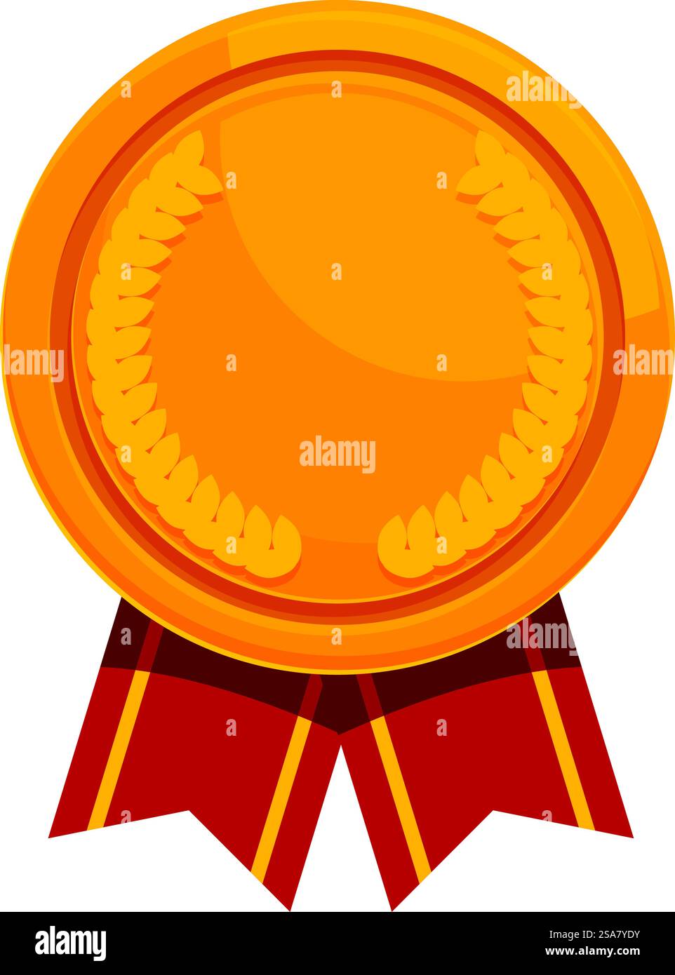 Golden medal with a red ribbon, symbolizing success and accomplishment ...
