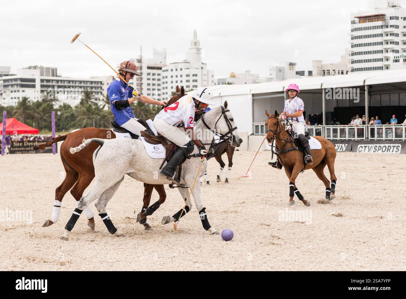 Miami Beach , USA-November 17. 2024: Polo players play at the World ...