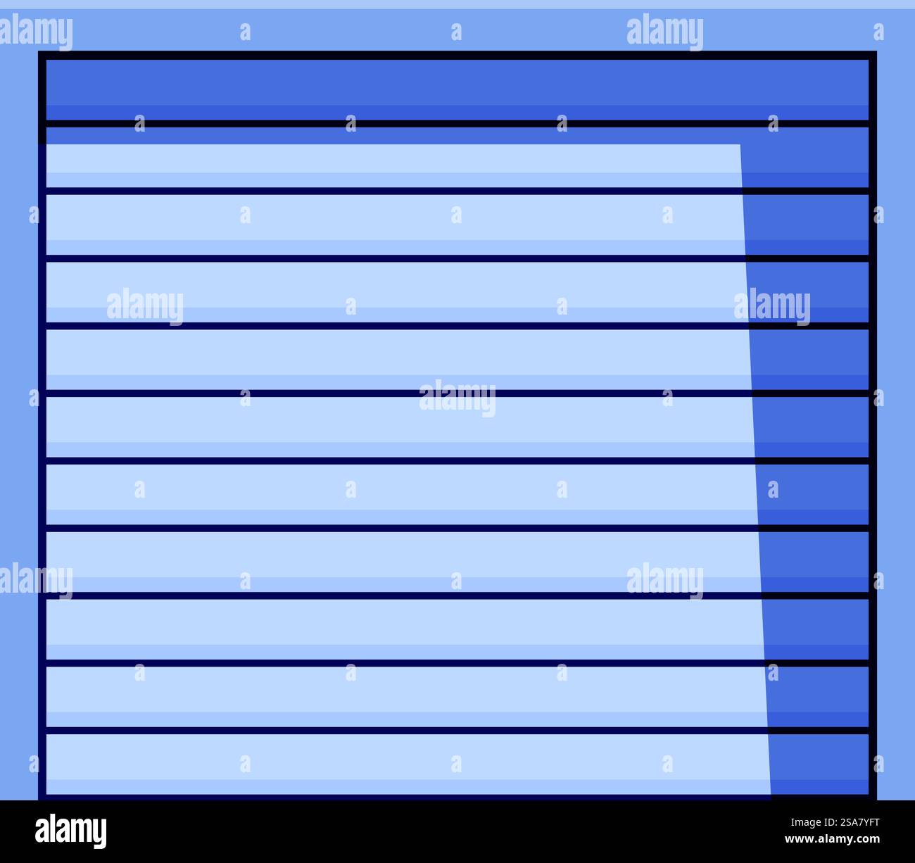 Blue metal roller shutter door is closing down and opening up. Blue ...