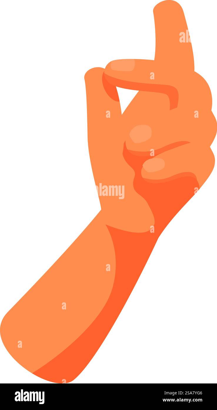 Cartoon hand showing number one gesture with fingers slightly bent ...