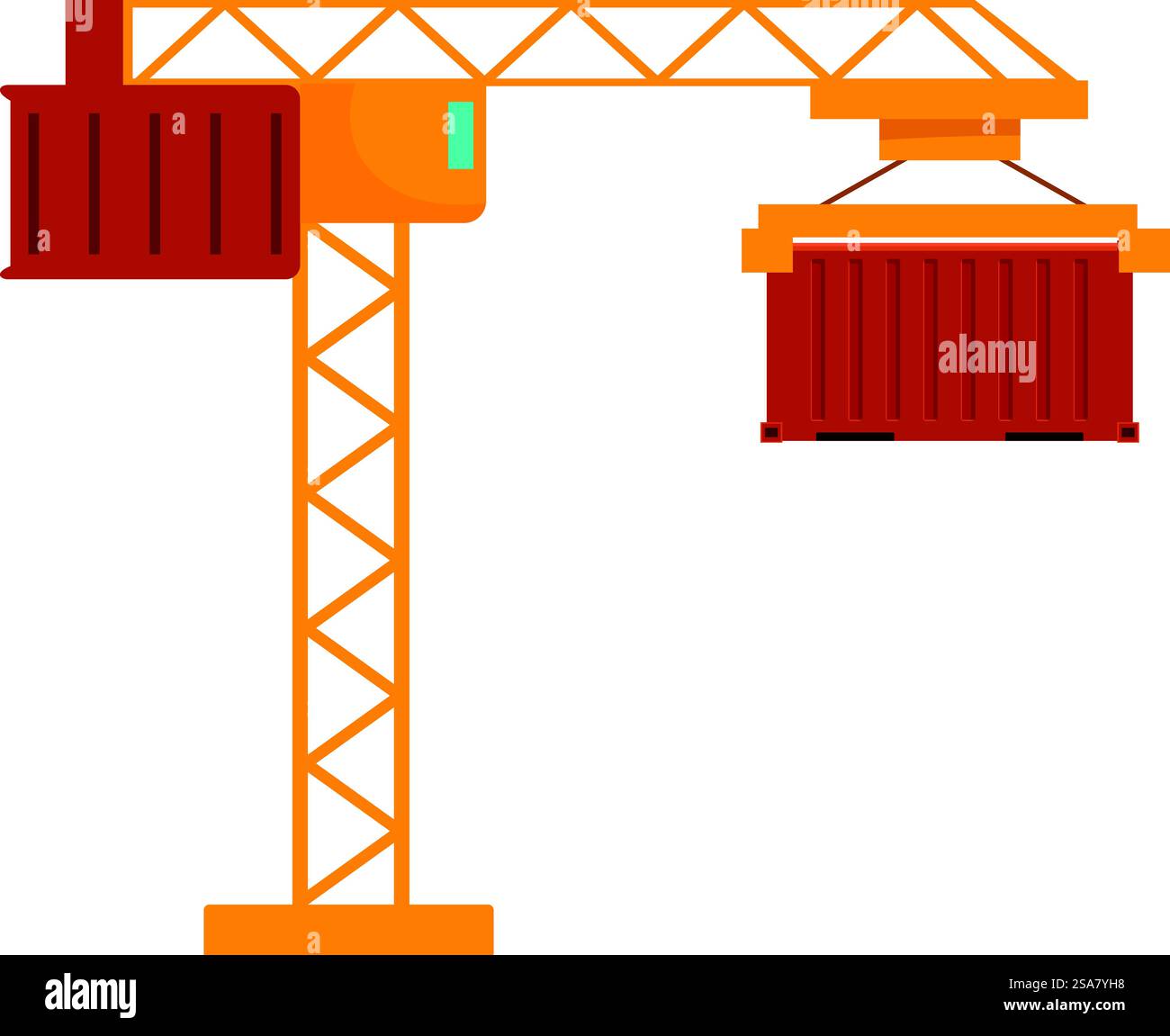 Construction crane lifting a container, a symbol of logistics, building, and industrial ...