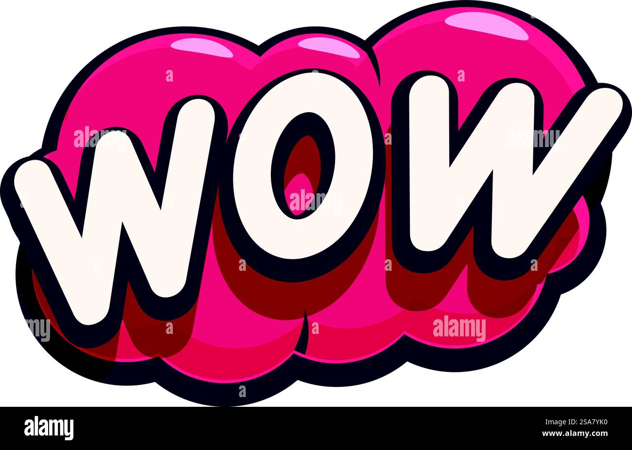 Colorful comic speech bubble expressing surprise and astonishment. Wow ...